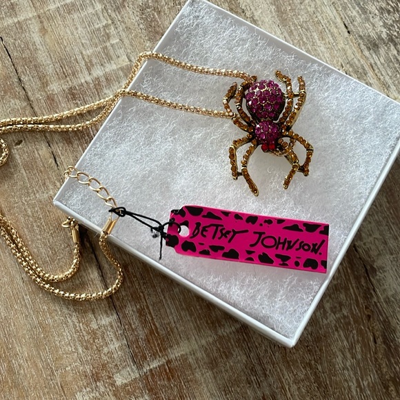 Betsey Johnson | Jewelry | 36 Spider Betsy Johnson Gold Chain Necklace ...